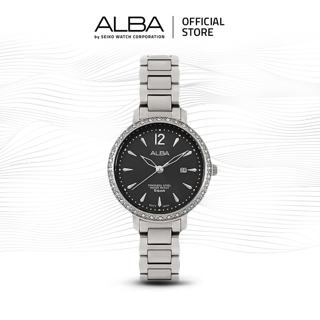 Jual Alba Jam Tangan Wanita Fashion AH7S15 / AH7S15X1 Quartz Black Dial ...