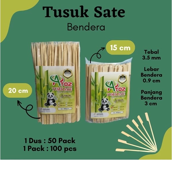 Jual Tusuk Sate Bendera 15 cm & 20 CM / Yakitori / tusuk sandwich ...