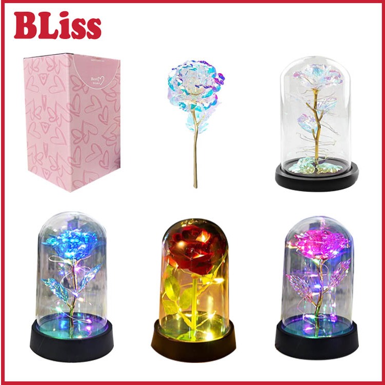 Jual BLiss Lampu LED Mawar Bunga Plastik Beauty And The Beast Rose Valentine Hadiah | Shopee ...
