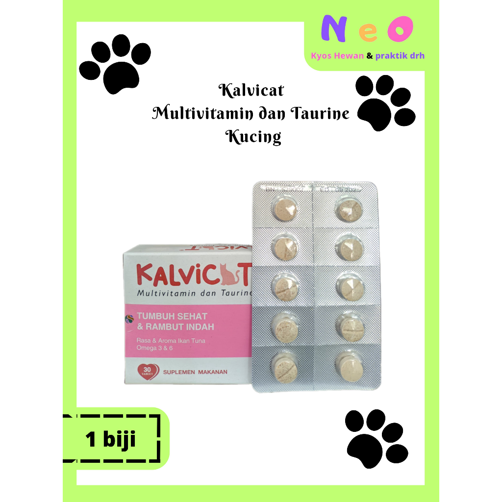 Jual Kalvicat Multivitamin & Taurine - Vitamin Tubuh & Bulu Kucing ...