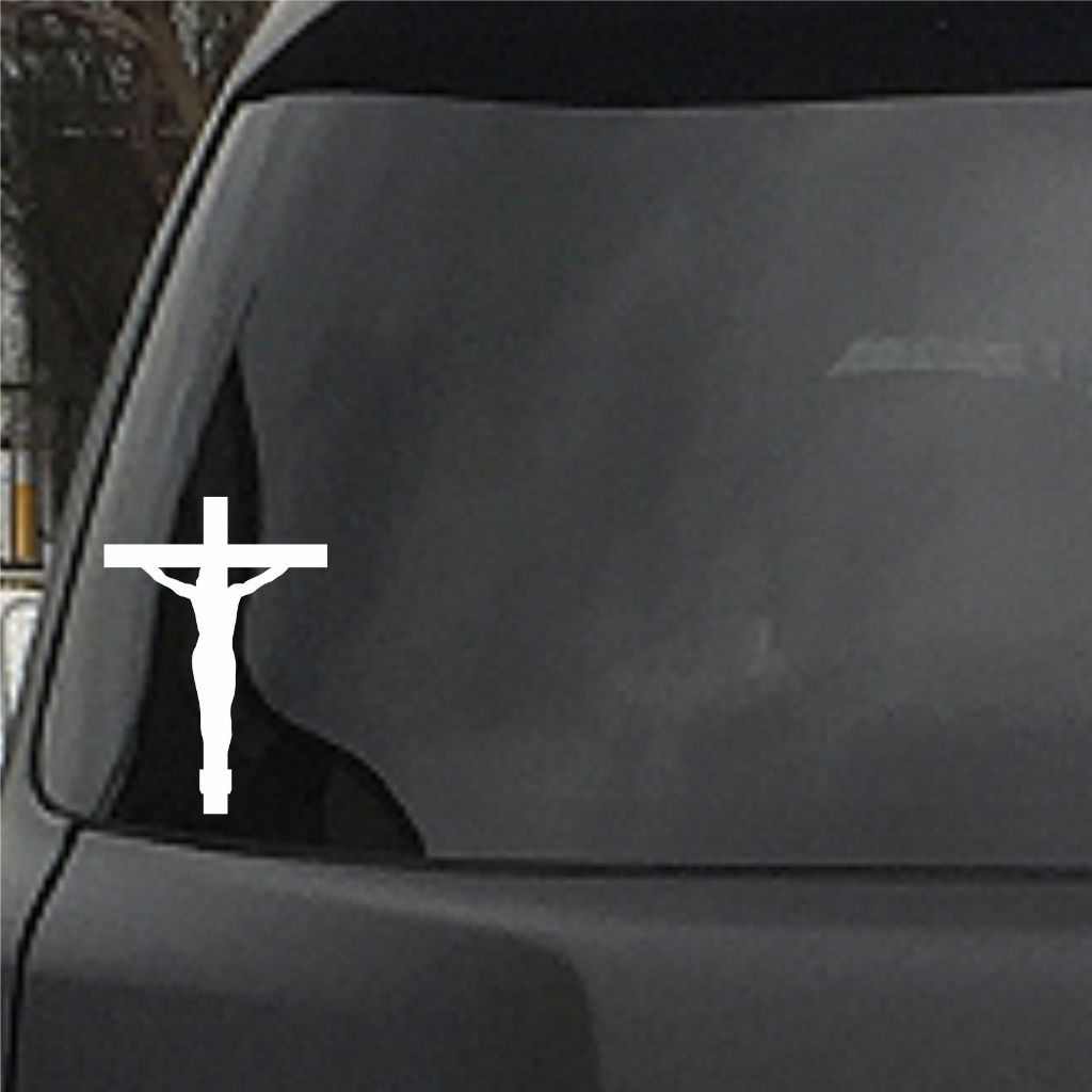 Jual CUTTING STICKER MOBIL SALIB JESUS STIKER KACA MOBIL MURAH ...