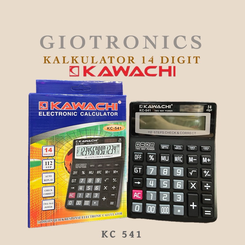 Jual KAWACHI Kalkulator 14 digit KC 541 | Electronic Calculator 2 ways ...