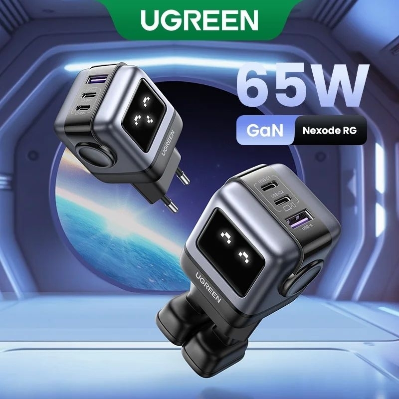 Jual Ugreen 65W Charger Robot GaN Fast Charging PD 3.0 QC 4.0 PPS | Shopee Indonesia