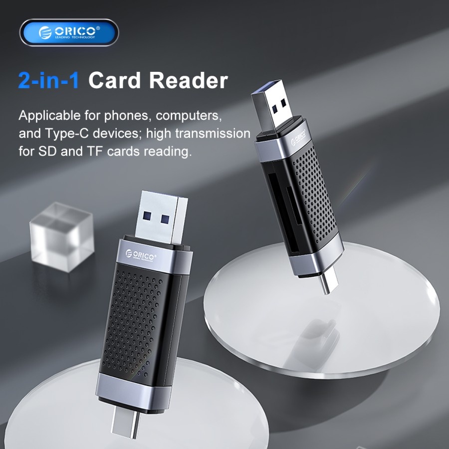 Jual ORICO 2In1 TF SD Memory Card Reader USB 2.0 Type C 480Mbps - CD2D ...