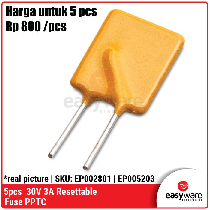 Jual 5pcs RUEF300 30V 3A Resettable Fuse PPTC Sekring Reset Otomatis ...