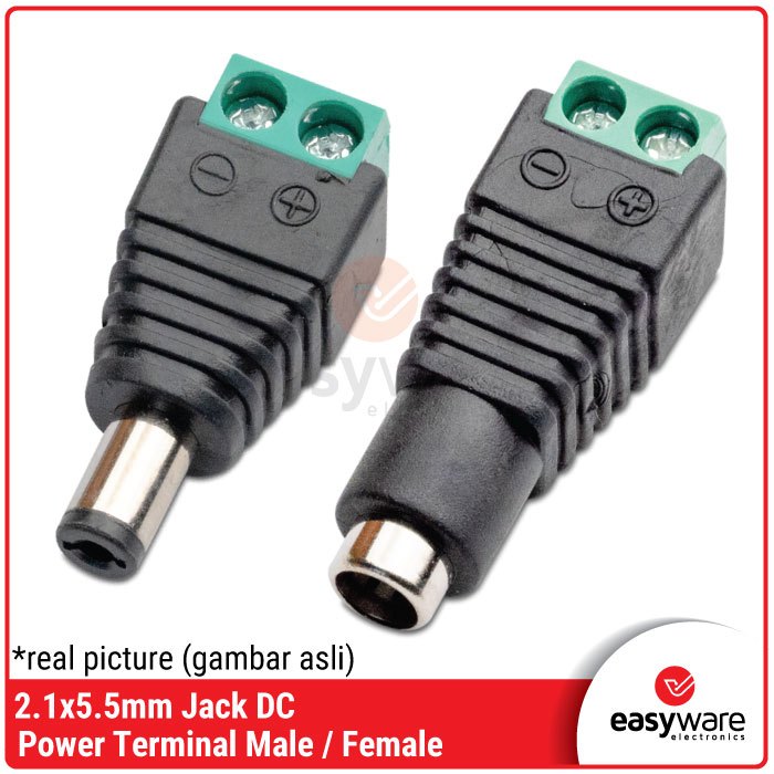 Jual Jack DC Power Male Female Jack 2.1x5.5mm Jack DC Power | Shopee ...
