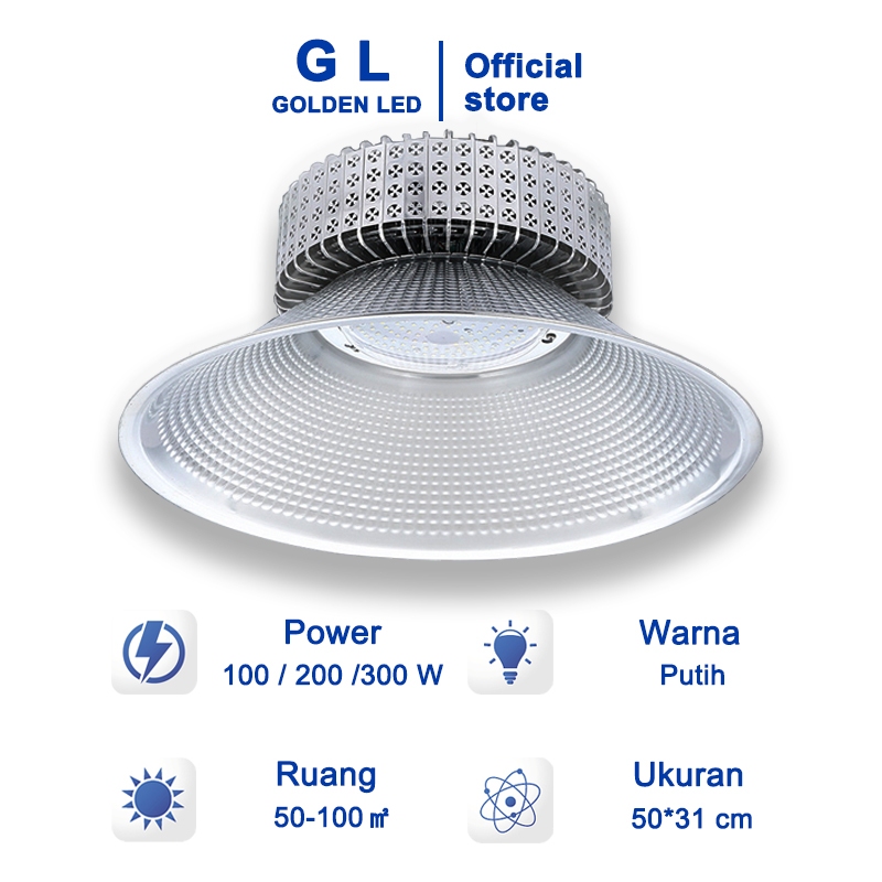 Jual GL Lampu Highbay LED 300 Watt 200 Watt 100 Watt Sorot High Bay Lampu Industri/Gudang Pabrik ...