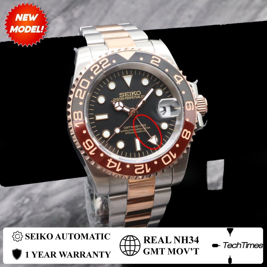 Jual Seiko Rootbeer Mod NH34 GMT Root Beer Seikomod | Shopee Indonesia