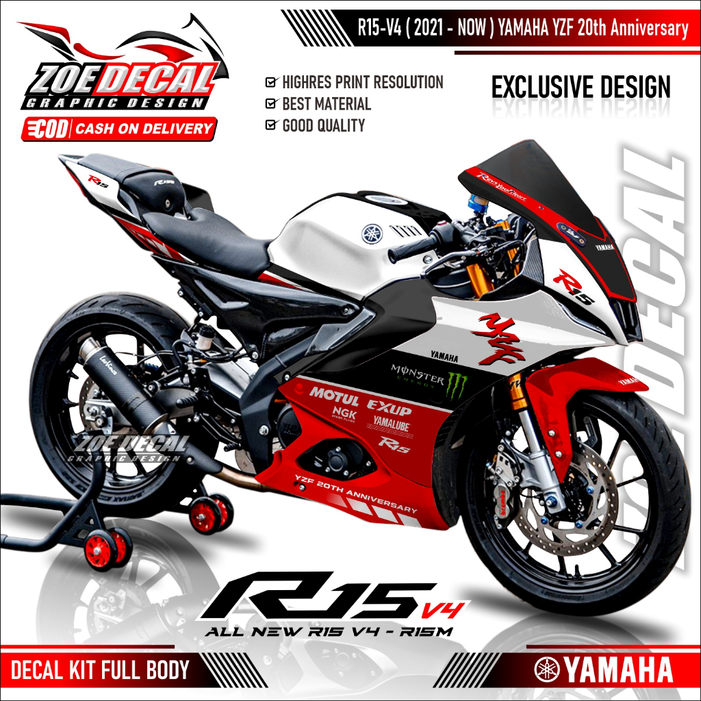 Jual Terbaru Decal Body Motif Yamaha R15 V4 Full / Livery Yamaha YZF ...
