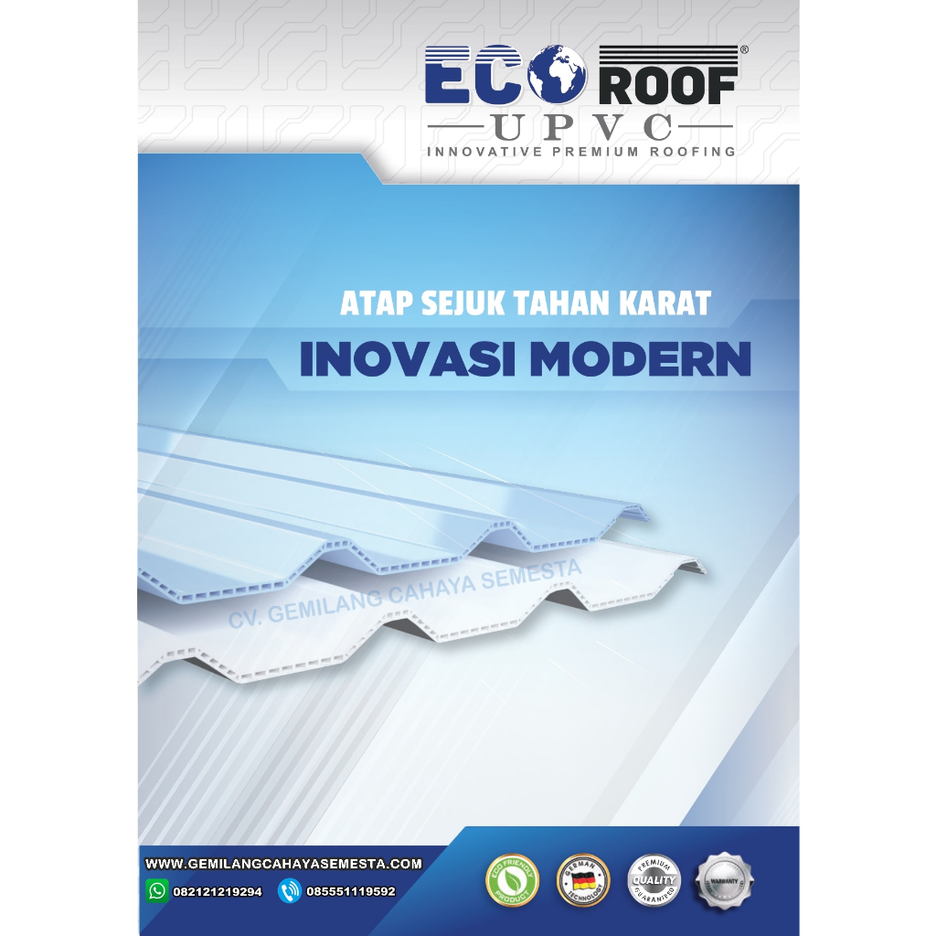 Jual ECOROOF ATAP UPVC DL - 3 meter ( Double Layer ) | Shopee Indonesia