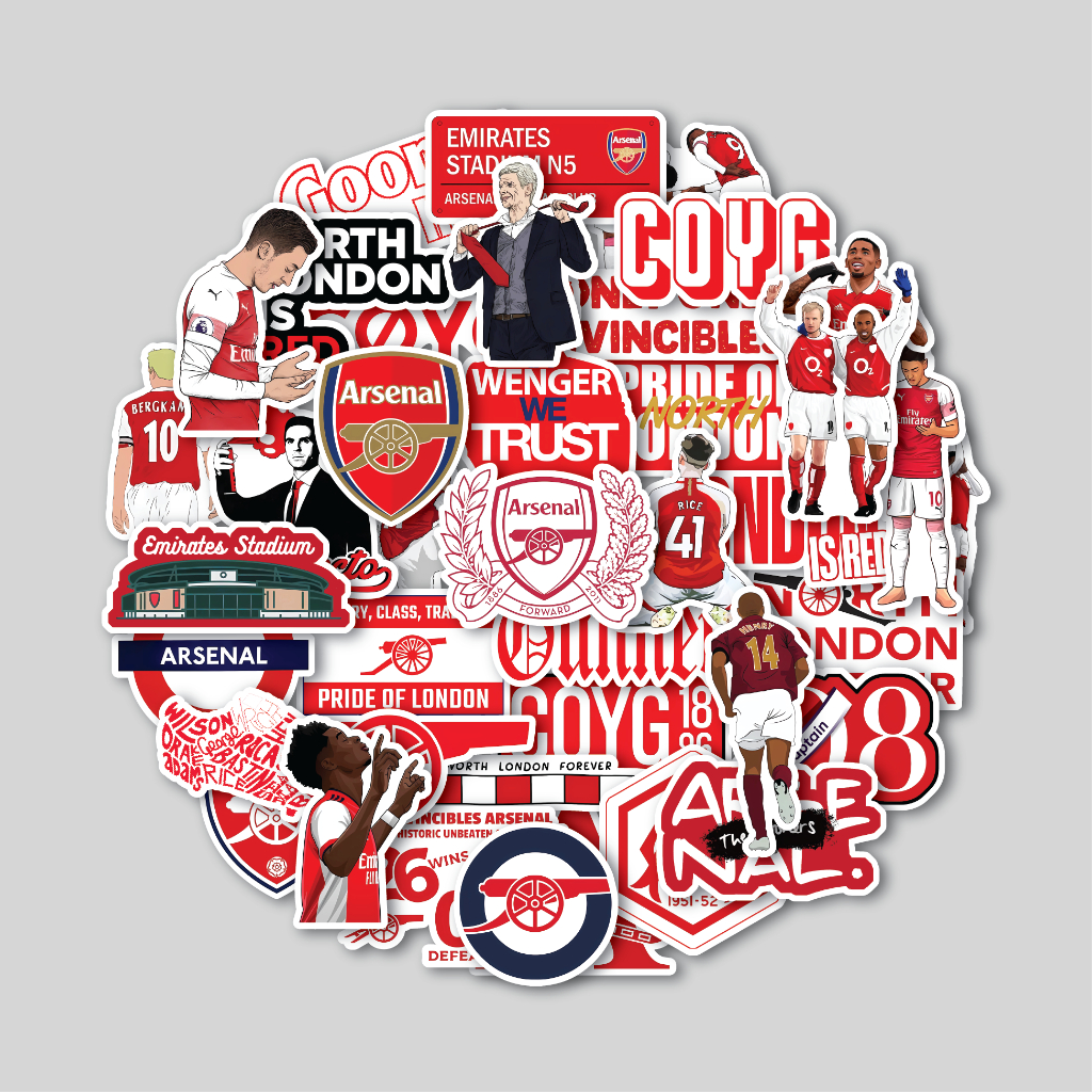 Jual STICKER PACK ARSENAL | STICKER TUMBLER | STIKER LAPTOP KOPER HELM ...