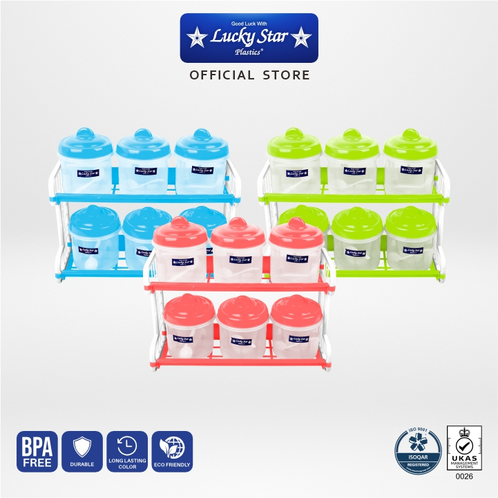 Jual Lucky Star - KITCHEN SET SUMMY 6 POT / RAK BUMBU DAPUR / RAK SUSUN ...