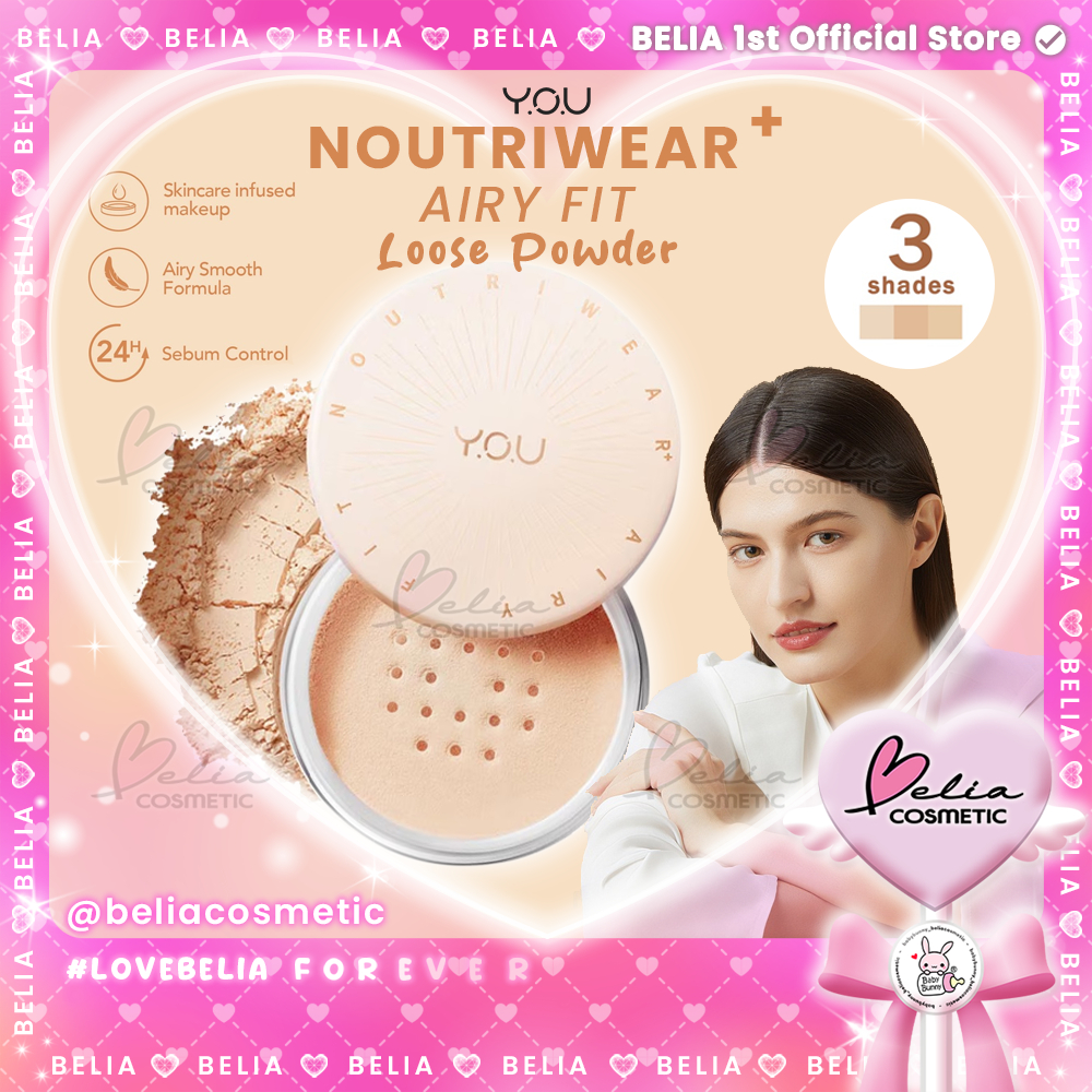 Jual BELIA YOU Noutriwear Airy Fit Loose Powder | Bedak Tibur | Sebum ...