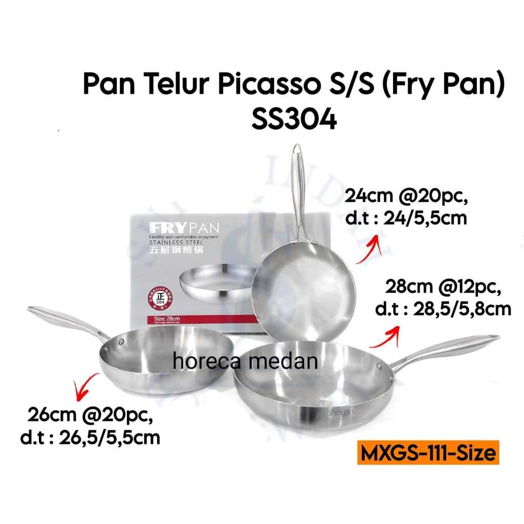 Jual PAN TELUR FRY PAN PICASSO 26 CM / PANCI PENGGORENGAN STAINLESS ...