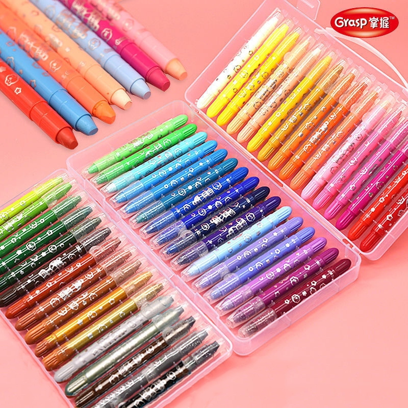 Jual Crayon Grasp Mata Sedang 12/36/48 Warna Krayon Lembut Water ...