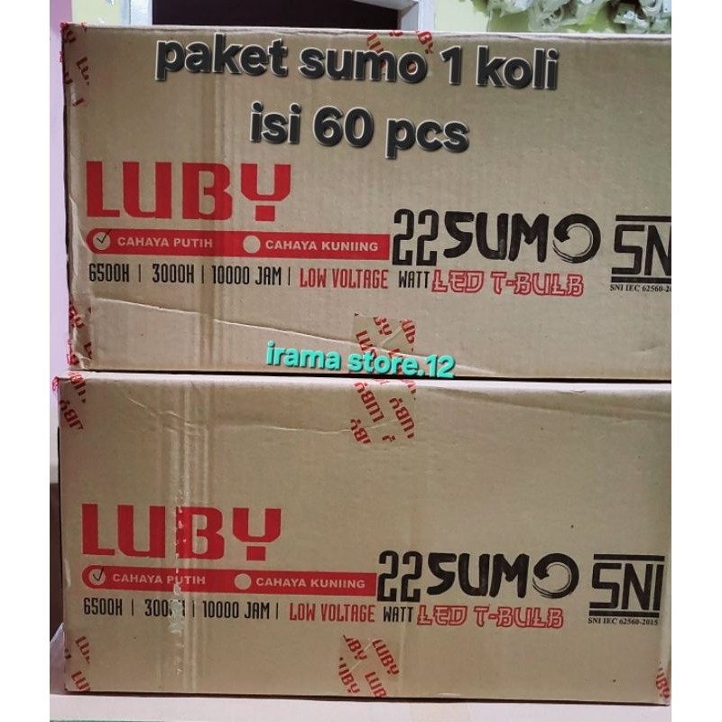 Jual Lampu LEDLuby SUMO 22w / 22 watt 1 DUS / KARTON Isi 60 PCS LED T ...