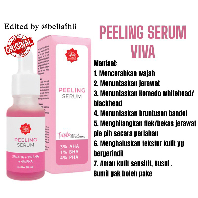 Jual BELLAFHII ️ PEELING SERUM VIVA . ORIGINAL 1000%. Exfoliasi exfoliating Kulit Halus mulus ...