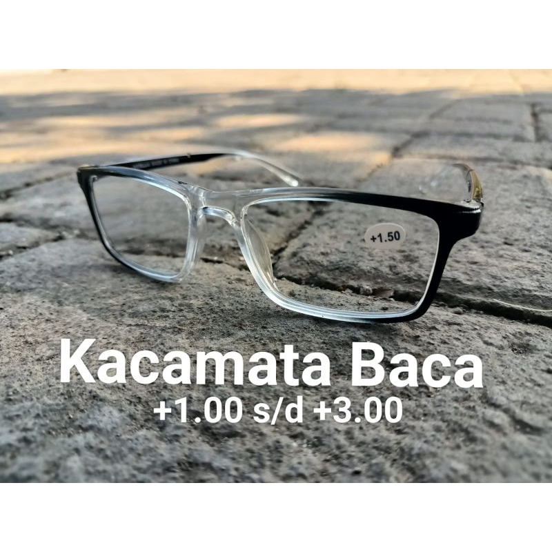 Jual GC027 KACAMATA BACA PLUS MODEL KOTAK TERBARU / KACAMATA BACA PLUS ...