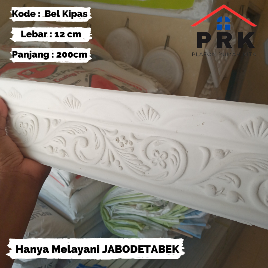 Jual Lis List Gypsum Gipsum Motif Kangkung kipas lebar 12cm Plafon ...