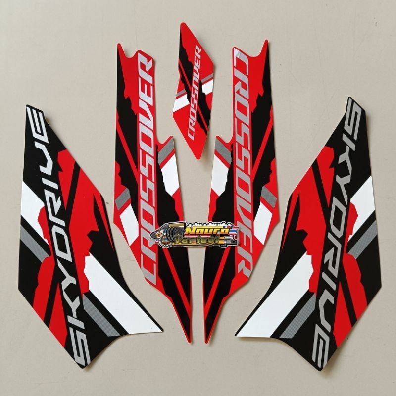 Jual Striping Suzuki SkyDrive cross crossover 2023 2024 merah stiker ...