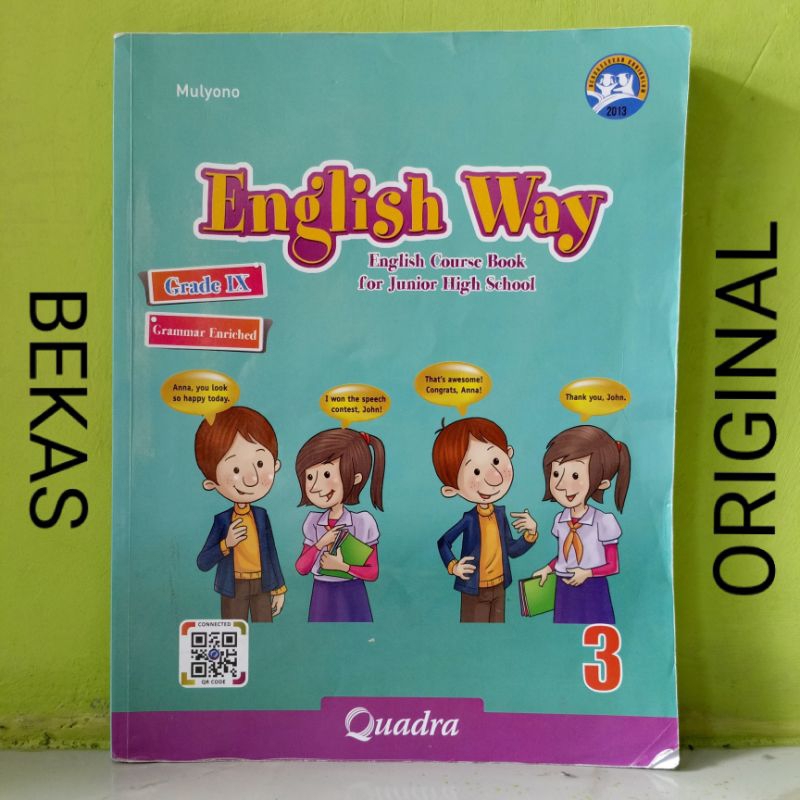 Jual Buku English Way Bahasa Inggris kelas 9 IX 3 III SMP MTS Penerbit Quadra Kurikulum 2013 ...