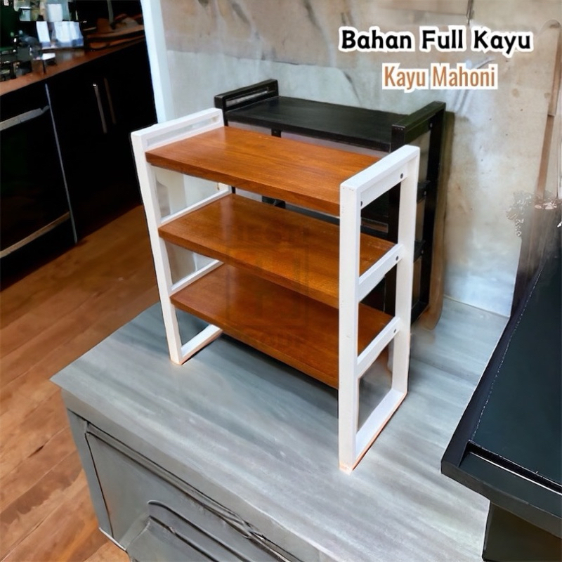 Jual Rak Buku Rak Meja Stationery Desktop Storage Kayu Rak Serbaguna 3 ...