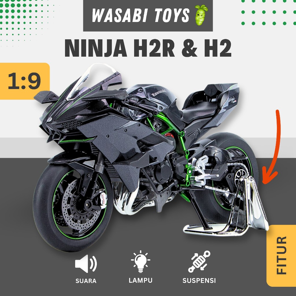 Jual Diecast 1:9 Motor Kawasaki Ninja H2R & H2 (Paddock, Suspensi ...