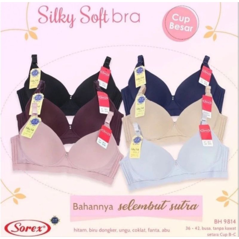 Jual BH SOREX 9814 / BRA TANPA KAWAT SILKY SOFT | Shopee Indonesia