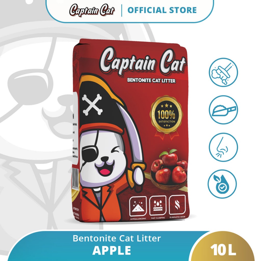 Jual CAPTAIN CAT Pasir Kucing Bentonite / Cat Litter - 10L | Shopee ...
