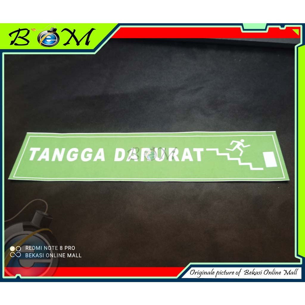 Jual Stiker Sticker Cutting dinding tulisan tangga darurat belok arah ...