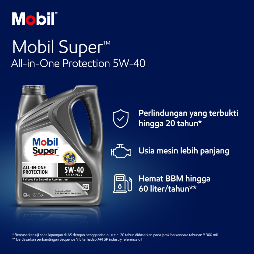 Jual Oli Mobil - Mobil Super All In One Protection 5W-40 (4 liter ...