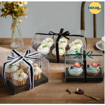 Jual BOX CUPCAKE Box Muffin Box Kue Ulang Tahun Packaging Kue Box Mika ...