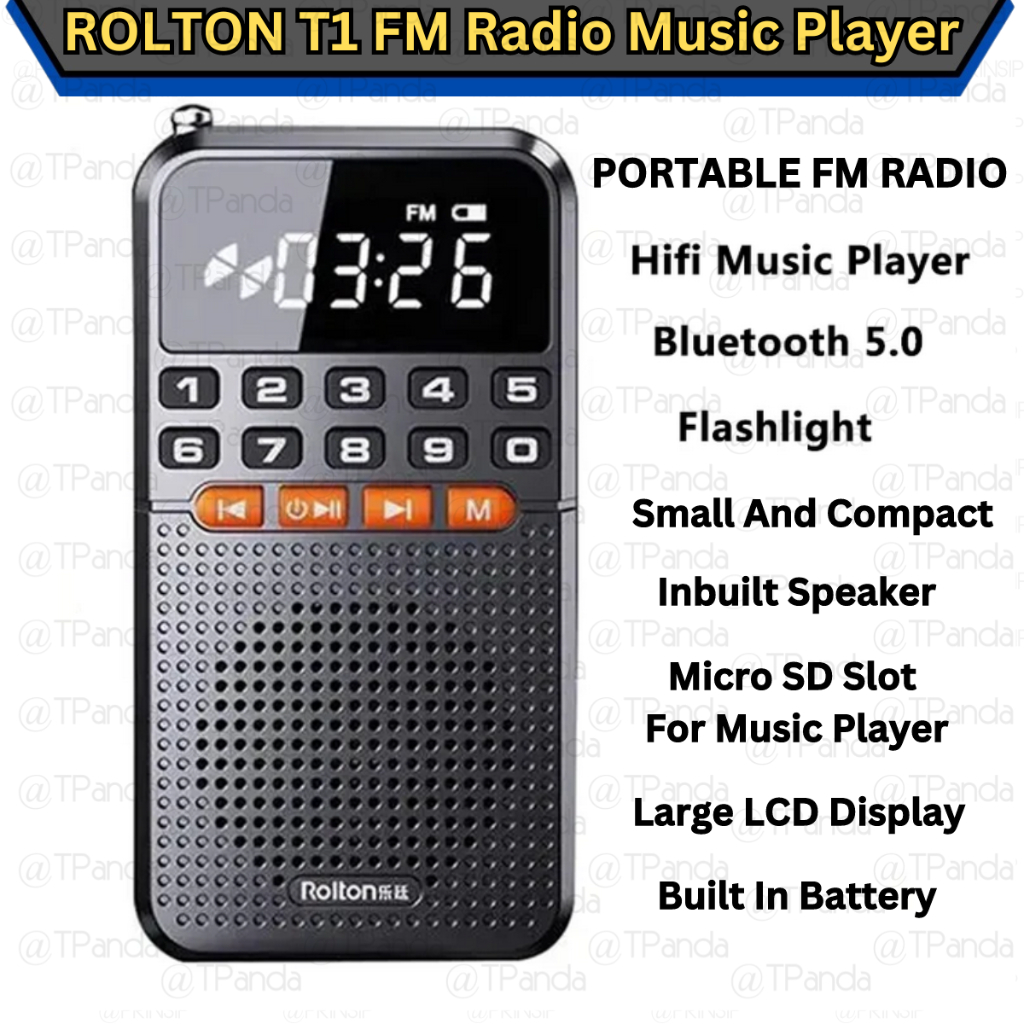 Jual ROLTON T1 Portable FM RADIO Receiver, Music Player Bluetooth 5.0 ...
