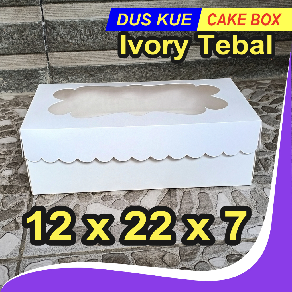 Jual Dus Kue 12x22x7 TEBAL / 22x12 / Cake Box / Kotak Kue Brownies ...