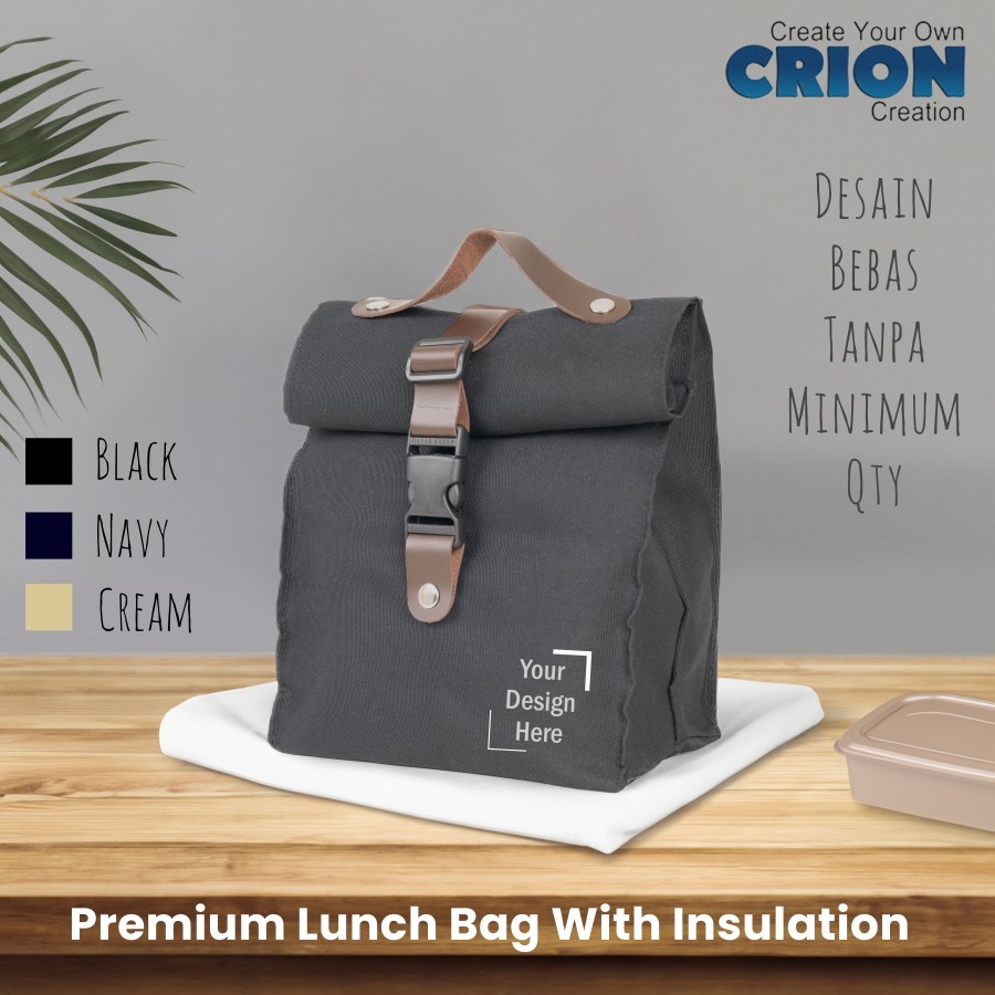 Jual Tas Bekal Premium Lunch Bag Canvas With Insulation Foil Custom ...