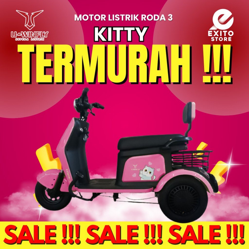Jual SEPEDA LISTRIK SEPEDA MOTOR LISTRIK RODA 3 KITTY UWINFLY KITI ...