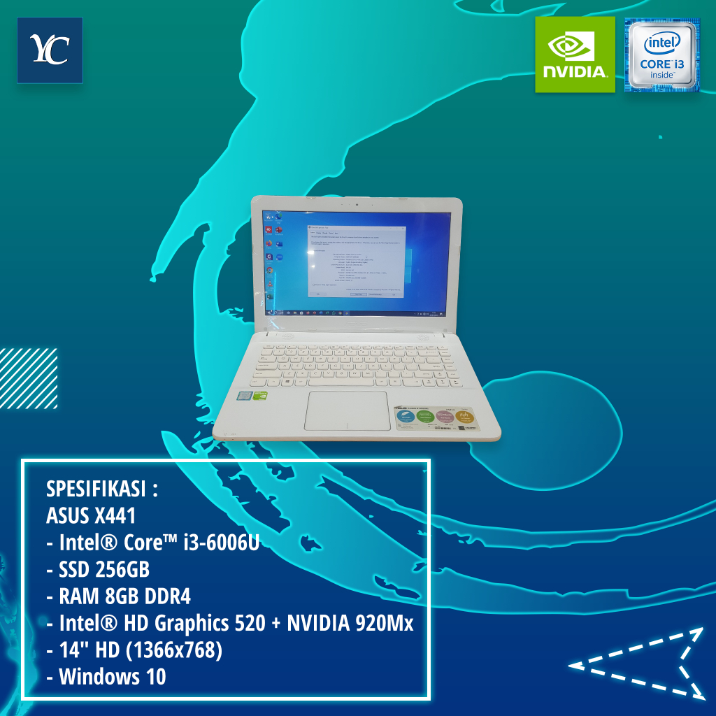 Jual ASUS X441UV INTEL CORE I3-6006U 8GB 256GB NVIDIA GEFORCE 920MX ...