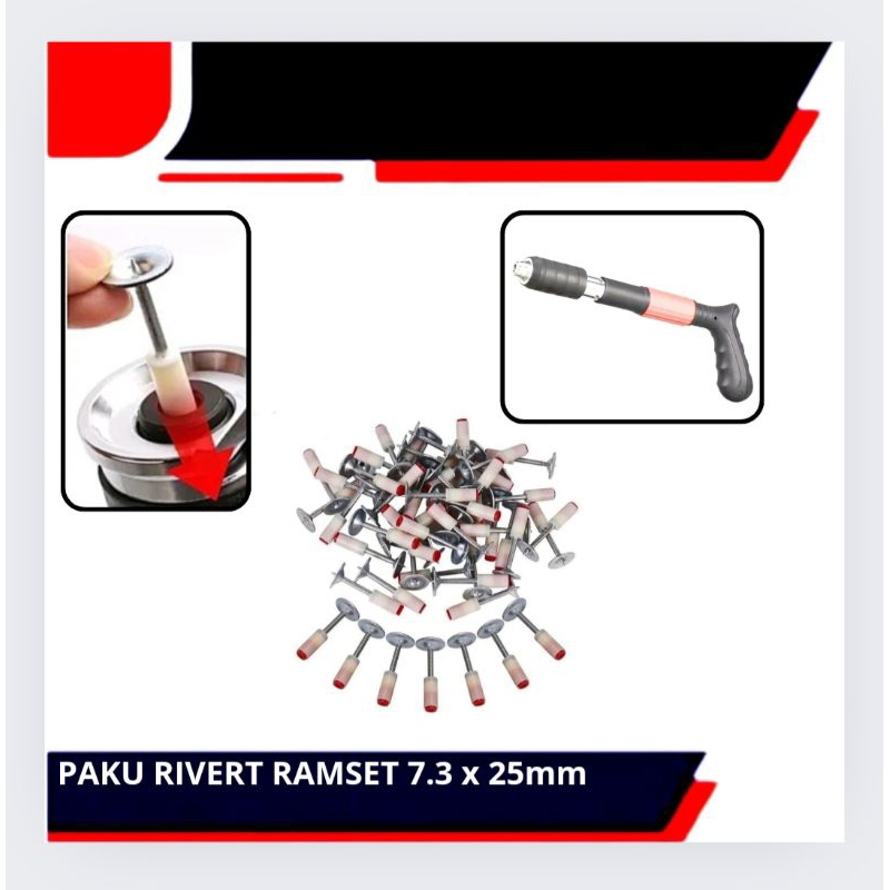 Jual Mata Paku Ramset Ram Set Paku Rivet Rifet 7.3 X 25mm | Shopee ...