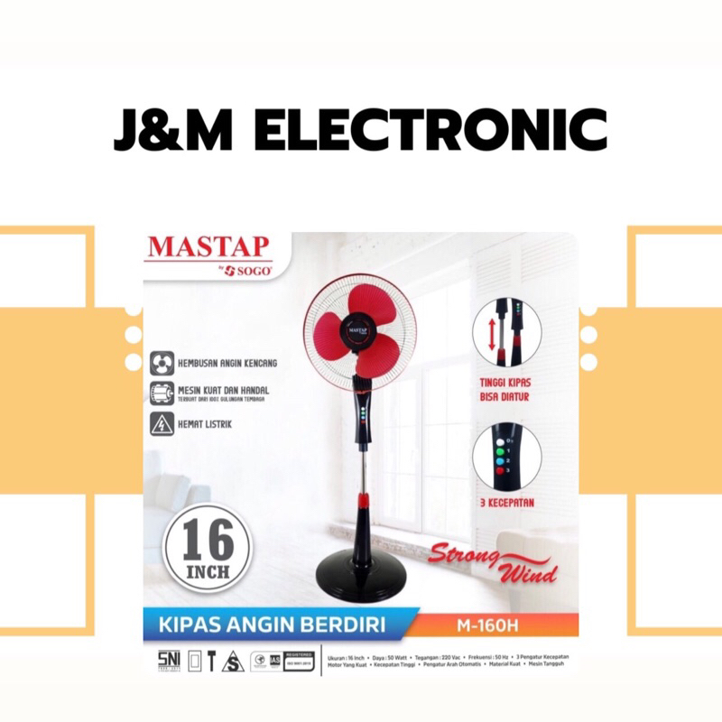 Jual stand fan mastap 16 inch kipas angin berdiri mastap 16inch kipas ...