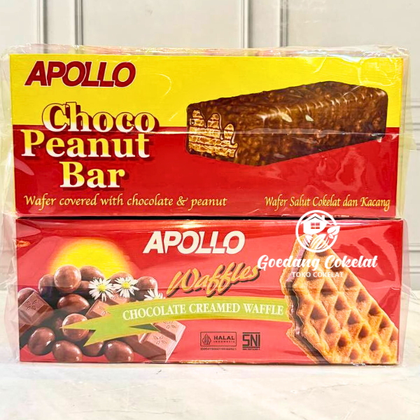 Jual APOLLO Chocolate Creamed Waffles Chocolate Peanut Bar Cokleat ...