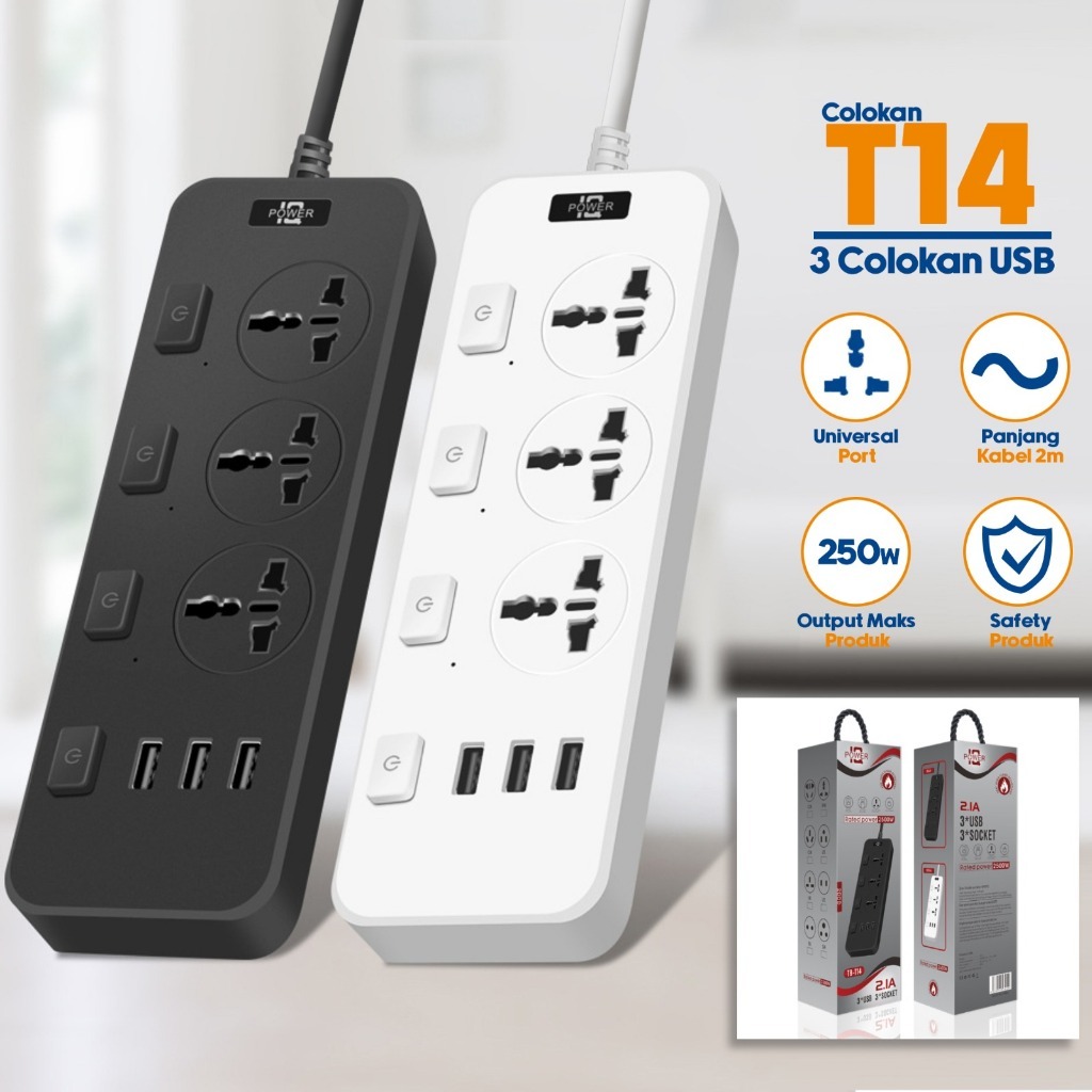 Jual Stop Kontak Colokan Listrik 3Ways Smart Power Strip Socket & Port USB Travel Best Seller ...