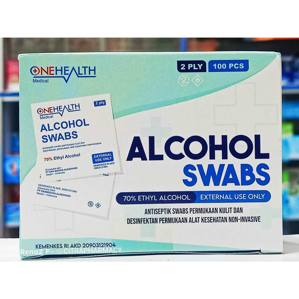 Jual 𝐎𝐍𝐄 𝐇𝐄𝐀𝐋𝐓𝐇 Alcohol Swabs 𝟏 𝐊𝐎𝐓𝐀𝐊 𝐈𝐒𝐈 𝟏𝟎𝟎𝐏𝐂𝐒 - Tisu Alkohol 2ply ...