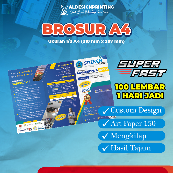 Jual Cetak Custom Desain Brosur 1 Sisi AP 150 GSM Ukuran A4 100 LEMBAR | Shopee Indonesia