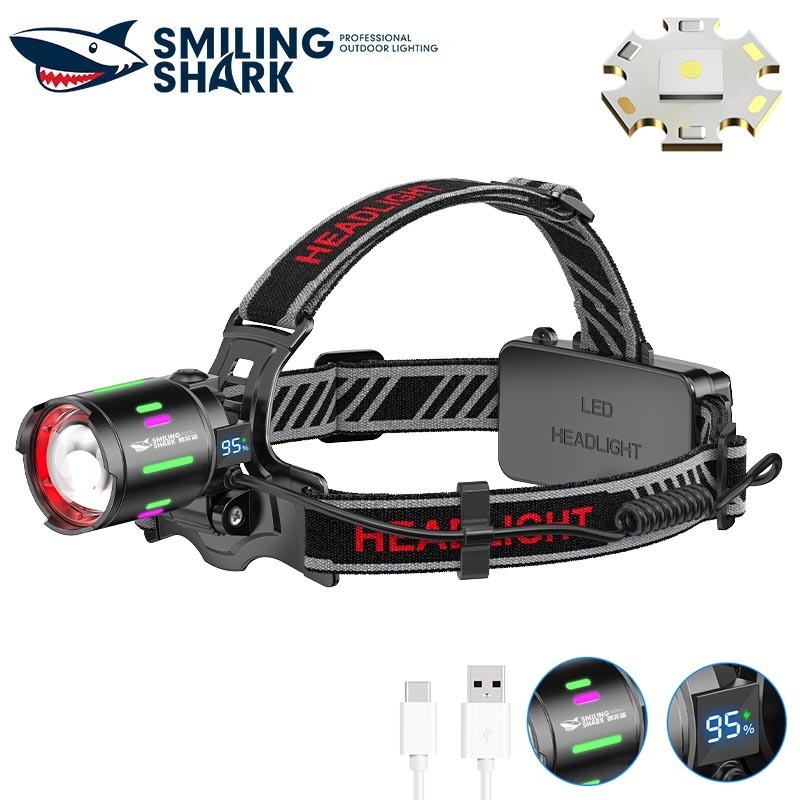 Jual SENTER KEPALA LED ZOOM SMILING SHARK TD-0159A M60 - CAHAYA TERANG ...
