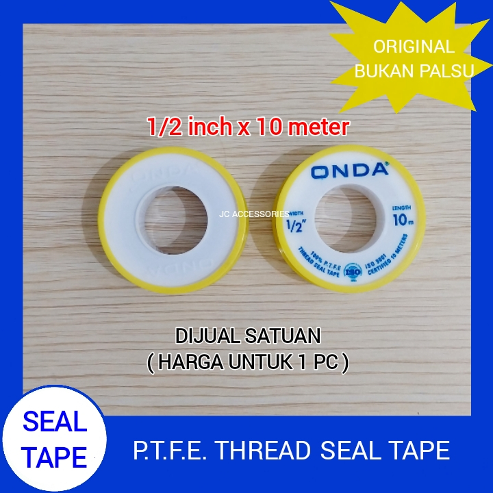 Jual SEAL TAPE ONDA ORIGINAL 1/2" ( +- 12,7 mm ) x 10 Meter SEALTAPE ...