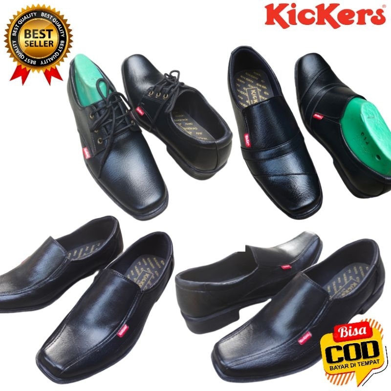 Jual Sepatu Pantofel Kretek Bertali Slip Op Pria Kerja Formal Kickers ...