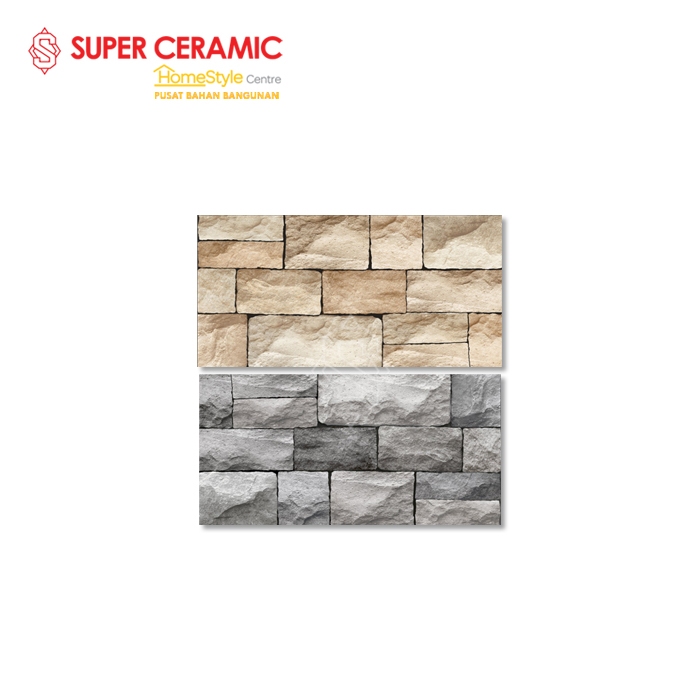 Jual ASIA TILE 20x40cm Keramik Dinding - Genoa Cream Emb / Genoa Grey ...