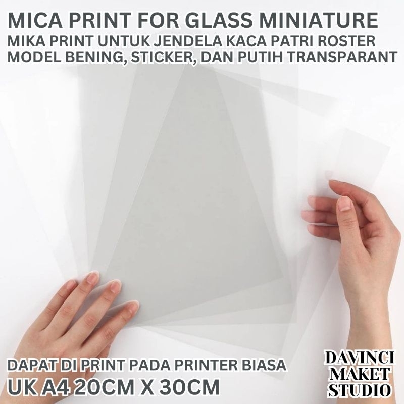 Jual Mika Print Bening Putih Sticker Bahan Maket - Transparent Film ...
