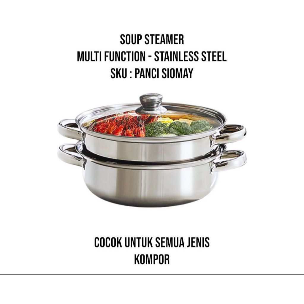 Jual STEAMER STEINLESS TUTUP KACA PANCI SOMAY SIOMAY PANCI KUKUS ...