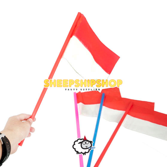 Jual [ ISI 25 Pcs ] BENDERA STIK BESAR 38cm MERAH PUTIH HUT RI Gagang ...